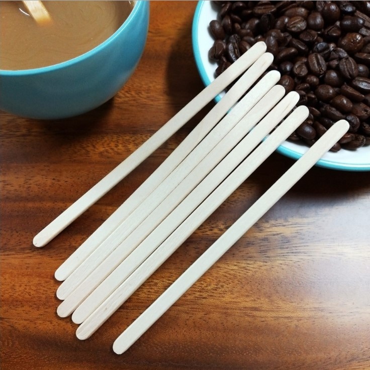Disposable wooden coffee stirrer