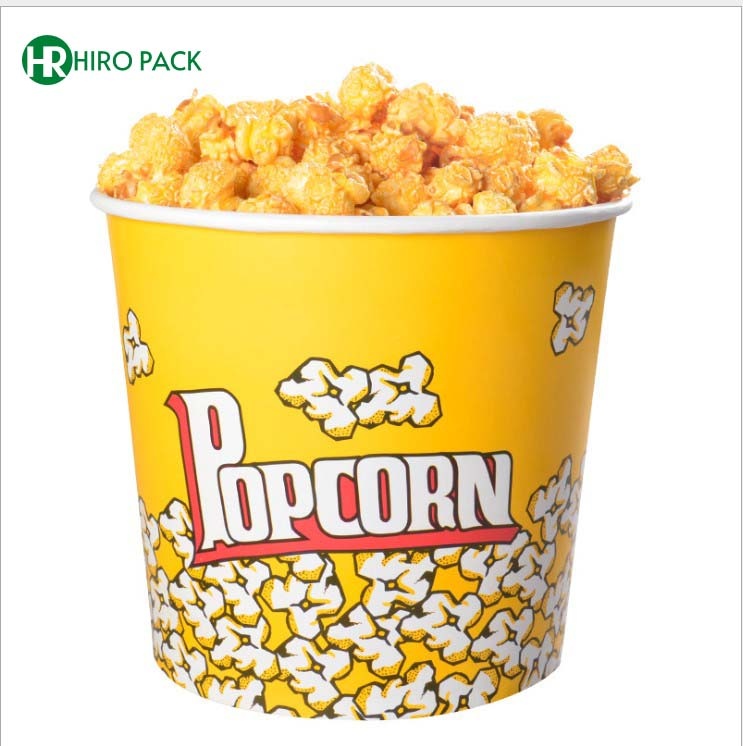 Disposable paper popcorn bucket