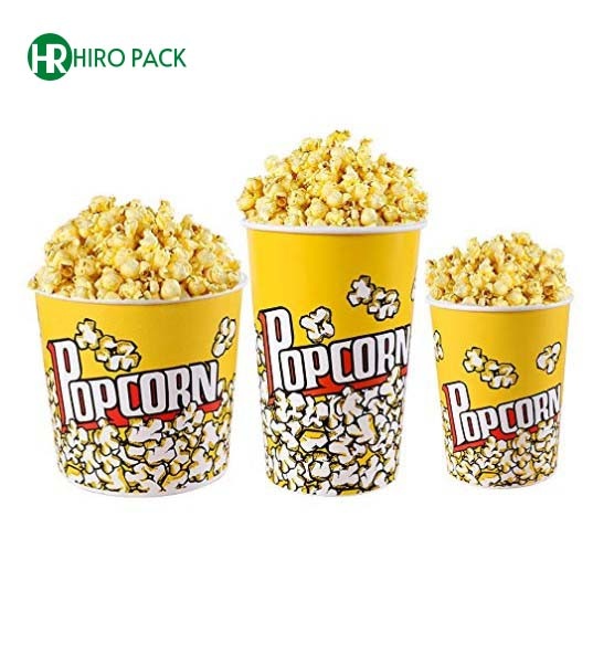 Disposable 130 oz paper popcorn container