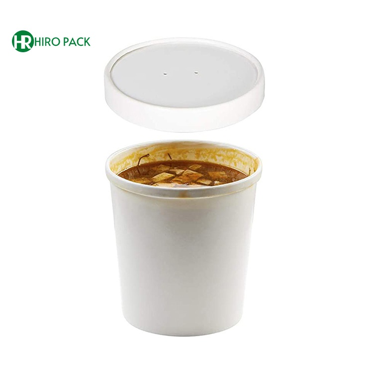 Disposable Kraft Paper Soup Containers with Lids
