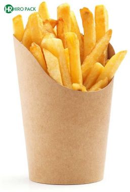 HIRO Manufactured Food Cones with Dip Pocket, Disposable Kraft Paper ...